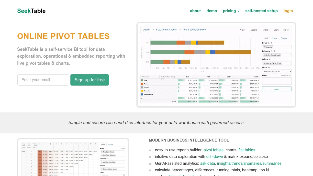 SeekTable - Self-service BI tool for data exploration and operational ...