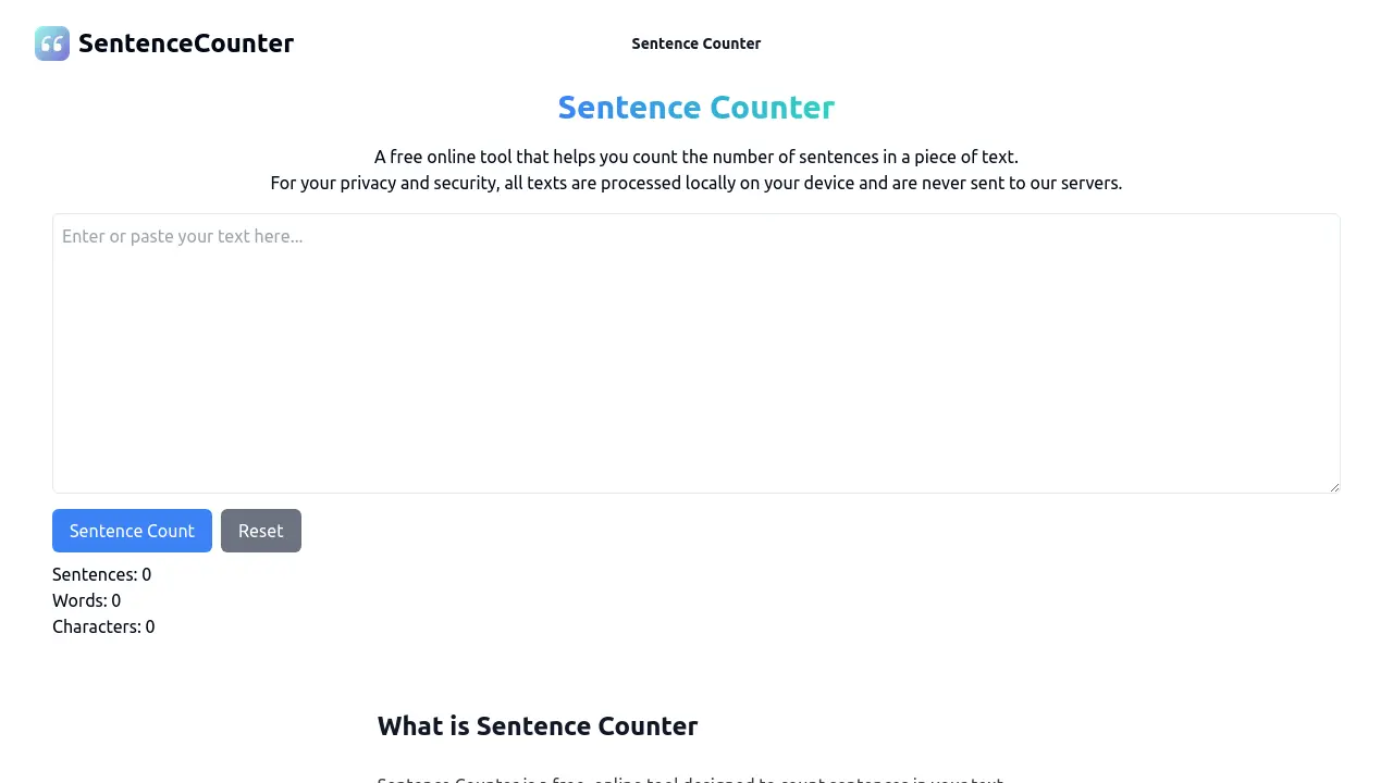 Sentence Counter - Effortlessly Count Sentences in Your Text