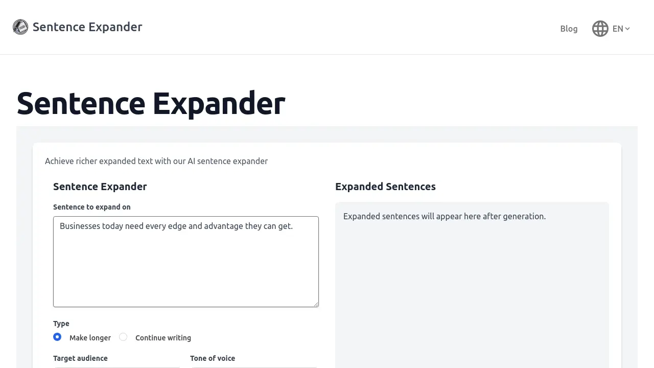 Sentence Expander - Achieve richer expanded text with our AI sentence ...
