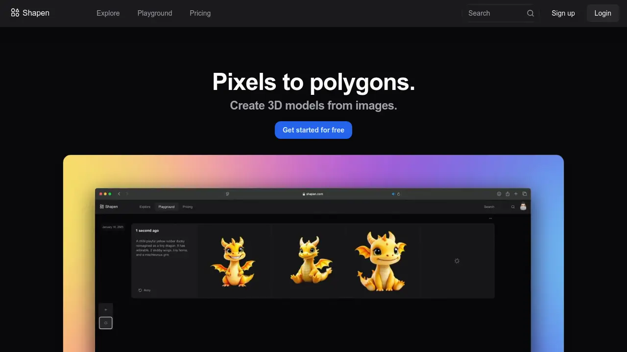 Shapen - Pixels to polygons - Create 3D models from images