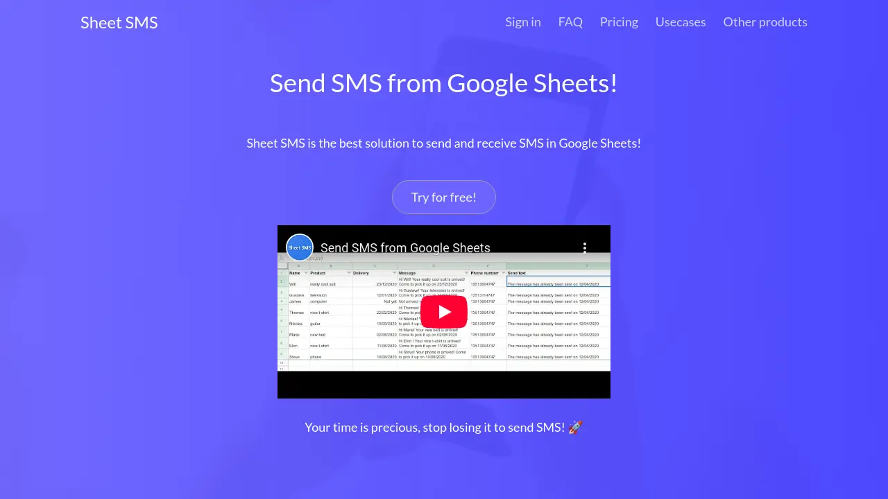 Sheet SMS - Effortless SMS Sending from Google Sheets