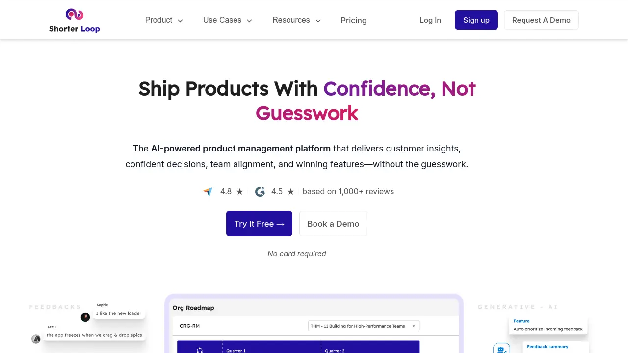 Shorter Loop - AI-powered product management platform for confident ...