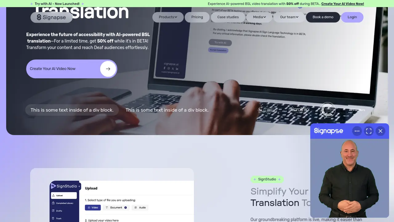 Signapse - AI-Powered Sign Language Translation