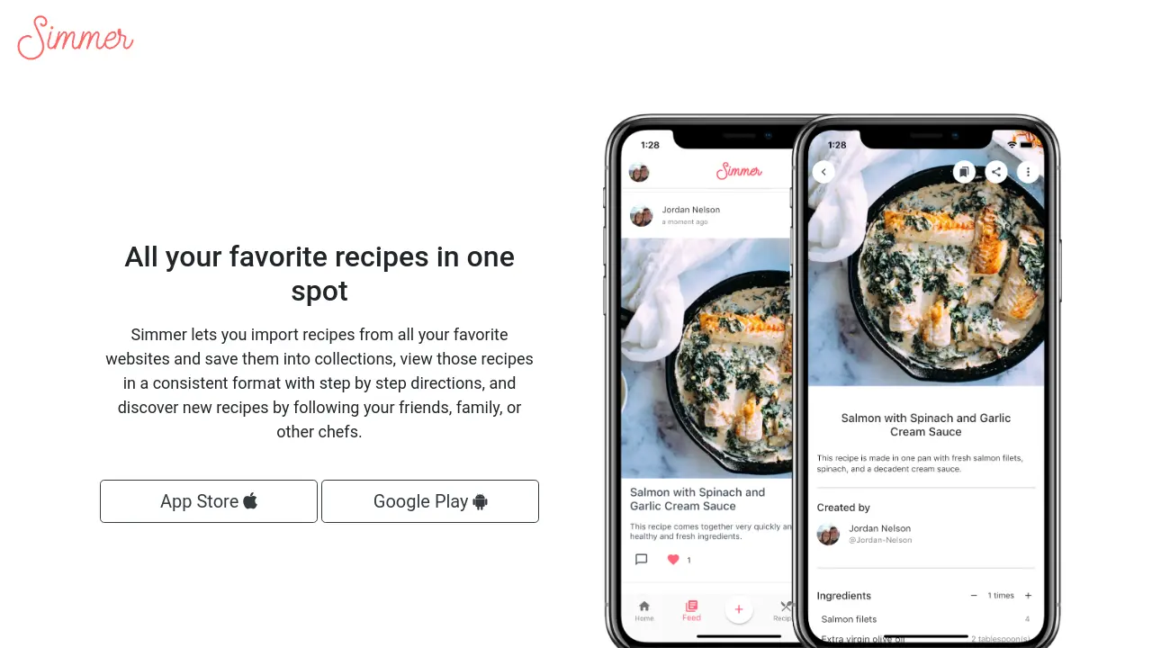 Simmer - All Your Favorite Recipes in One Spot