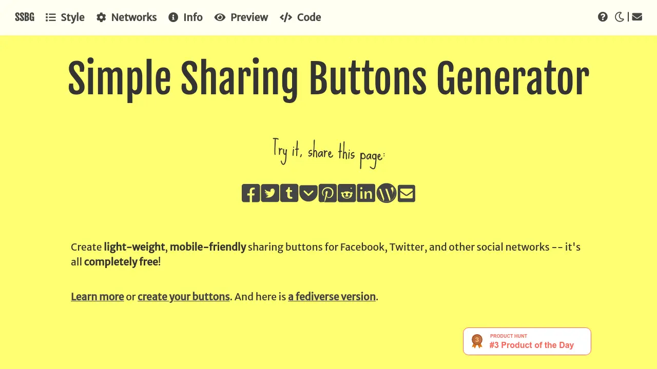 Simple Sharing Buttons Generator - Create free, mobile-friendly sharing ...
