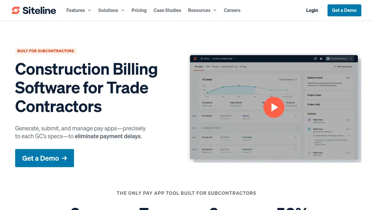 Siteline - Construction Billing Software for Trade Contractors