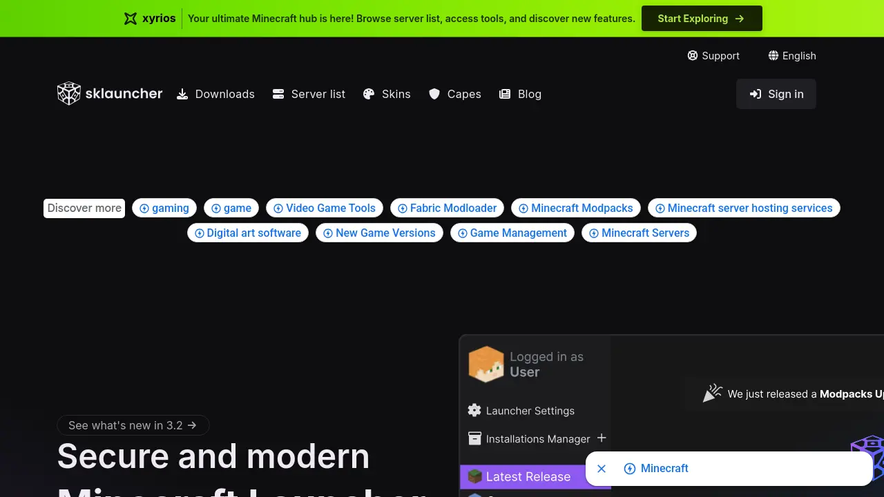 SKlauncher - Your ultimate Minecraft hub for a secure, lightweight, and ...