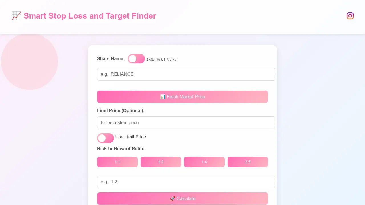 Smart Stop Loss and Target Finder - AI-powered tool for calculating ...