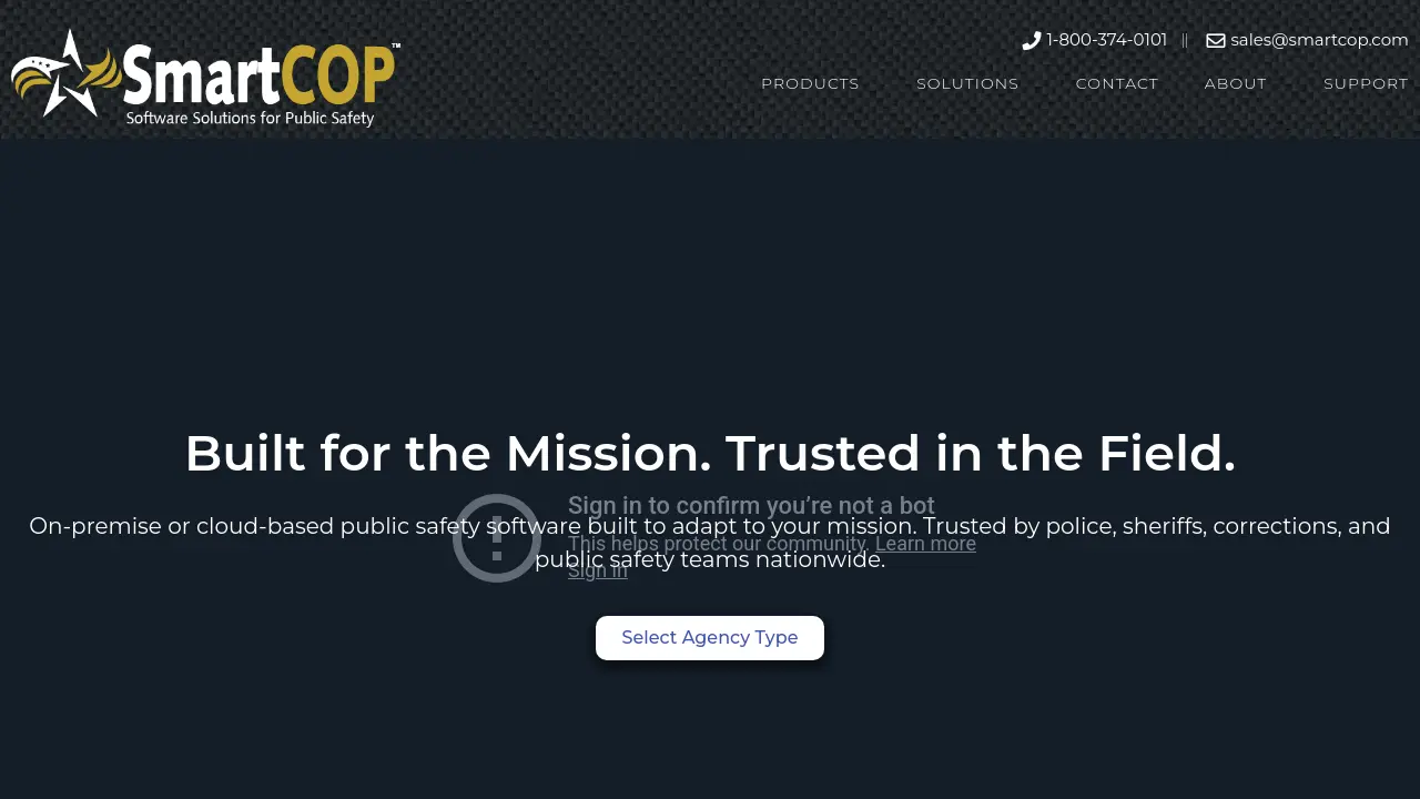 SmartCOP - Built for the Mission. Trusted in the Field.