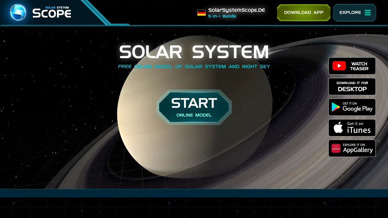 Solar System Scope - Free online model of Solar System and Night sky