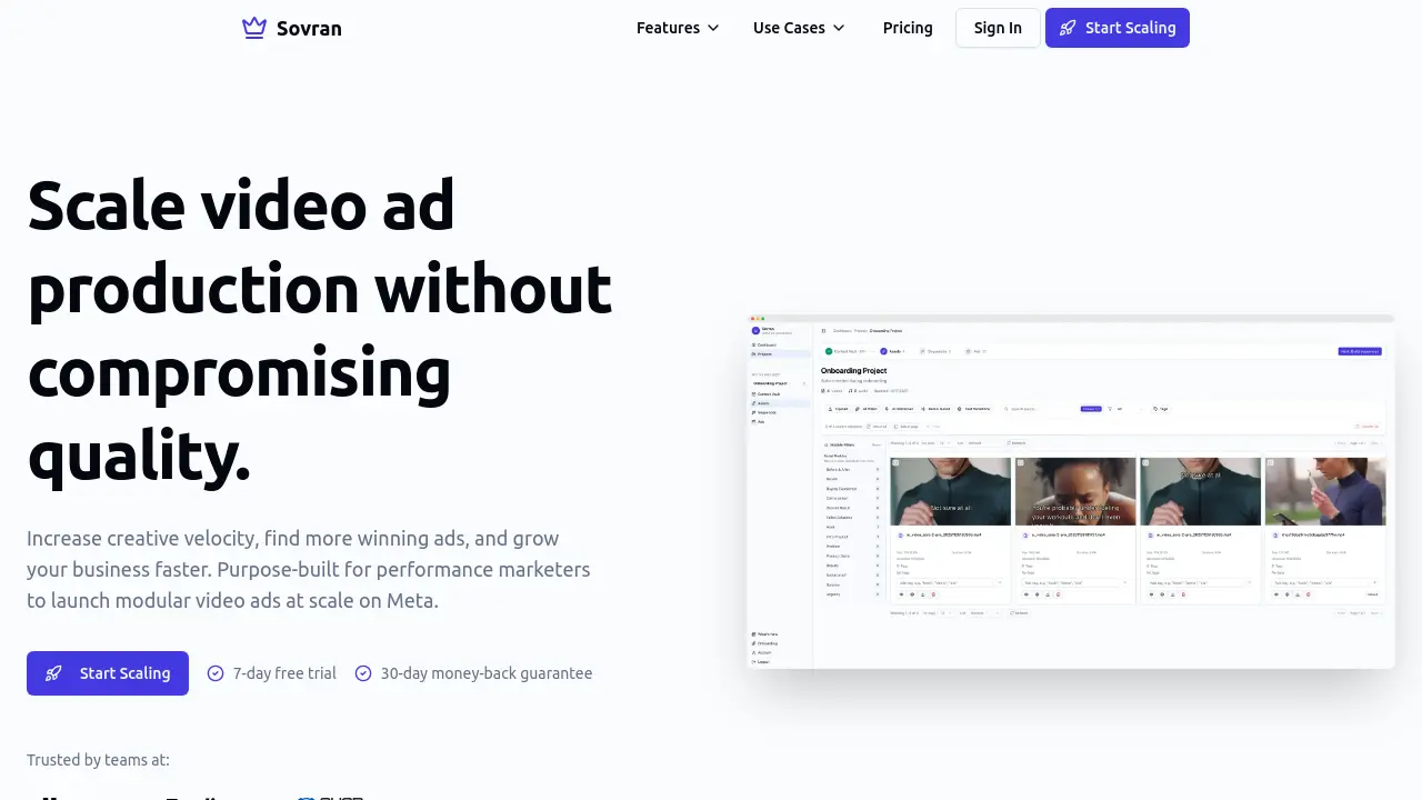 Sovran - Scale video ad production without compromising quality