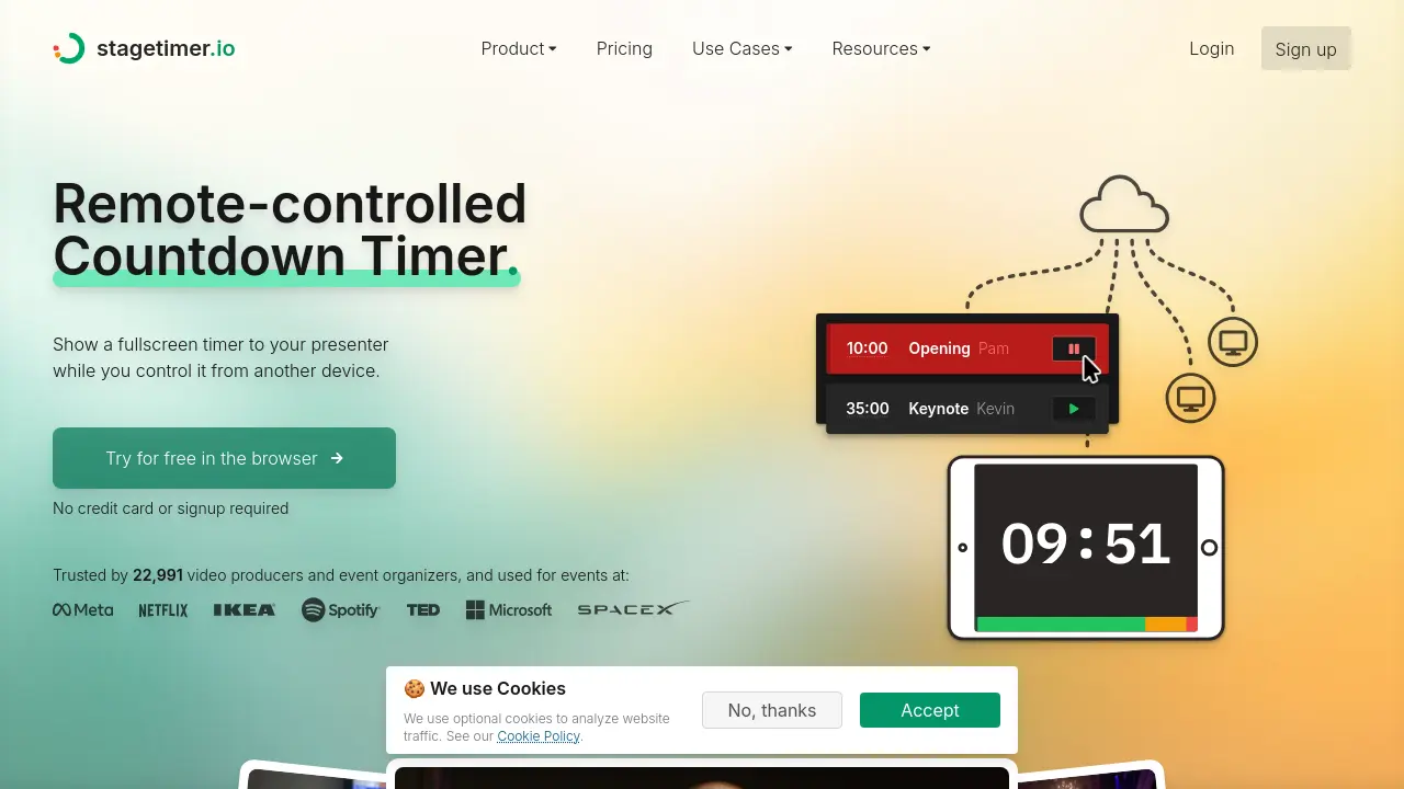 Stagetimer - Remote-Controlled Countdown Timer for Events and Presentations