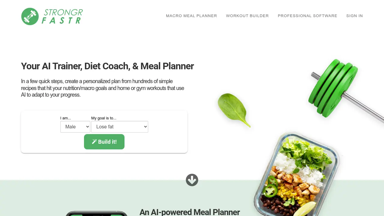 Strongr Fastr - Your AI Trainer, Diet Coach, & Meal Planner