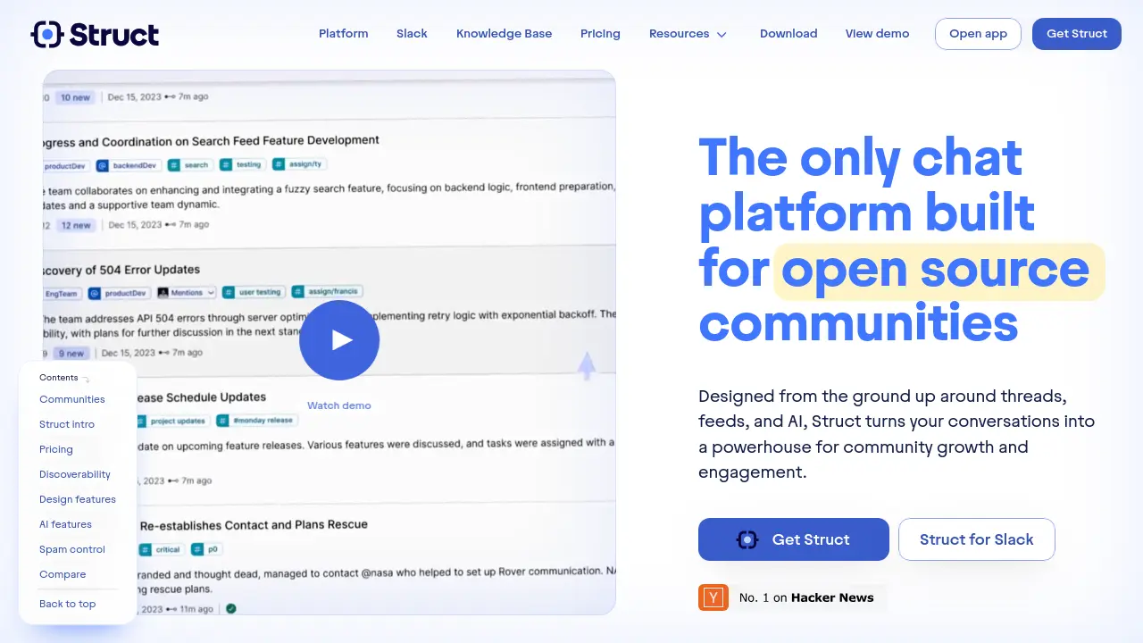 Struct - The only chat platform built for open source communities