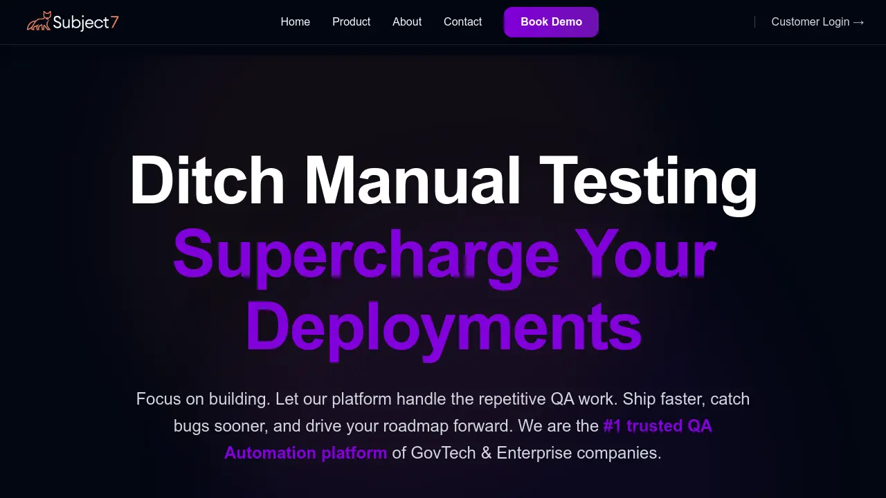 Subject7 - Unified Codeless Test Automation Platform for Enterprise QA