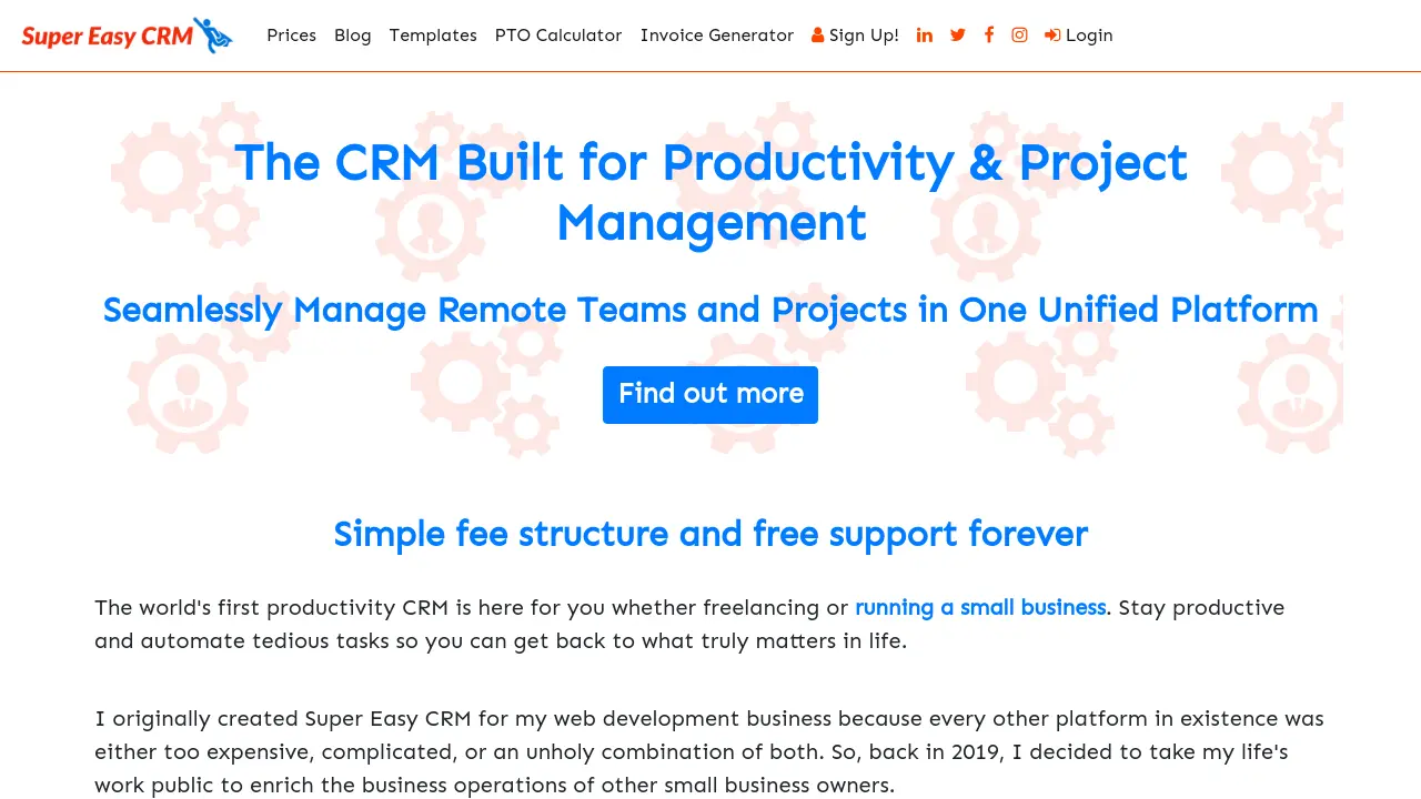 Super Easy CRM - Streamlined Productivity CRM for Teams and Projects