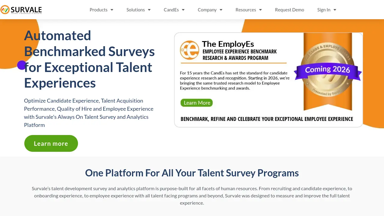 Survale - Automated Benchmarked Surveys for Exceptional Talent Experiences