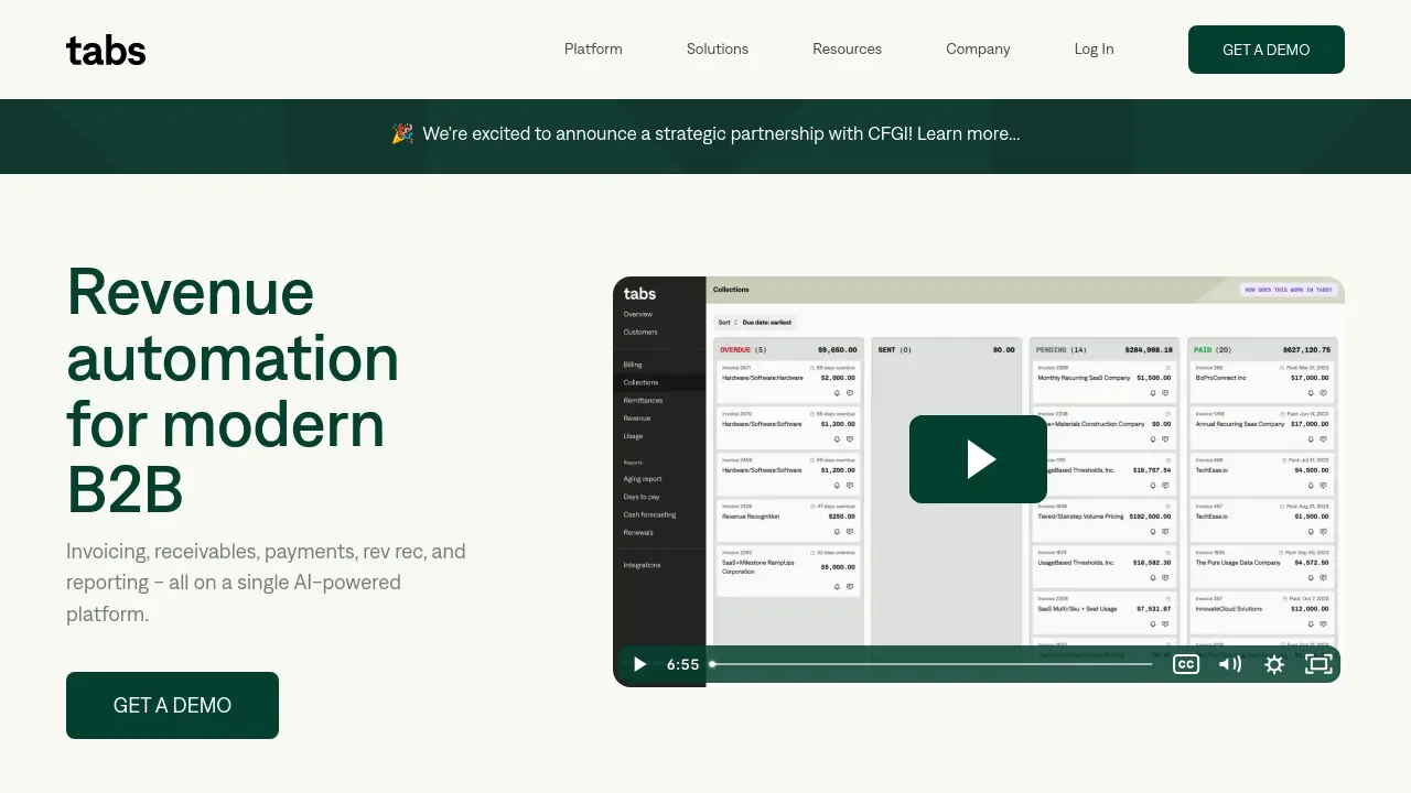 Tabs - AI-powered revenue automation platform for modern B2B