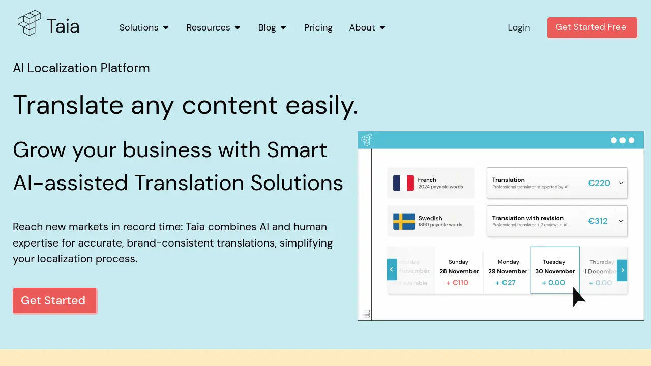 Taia - Translate any content easily.