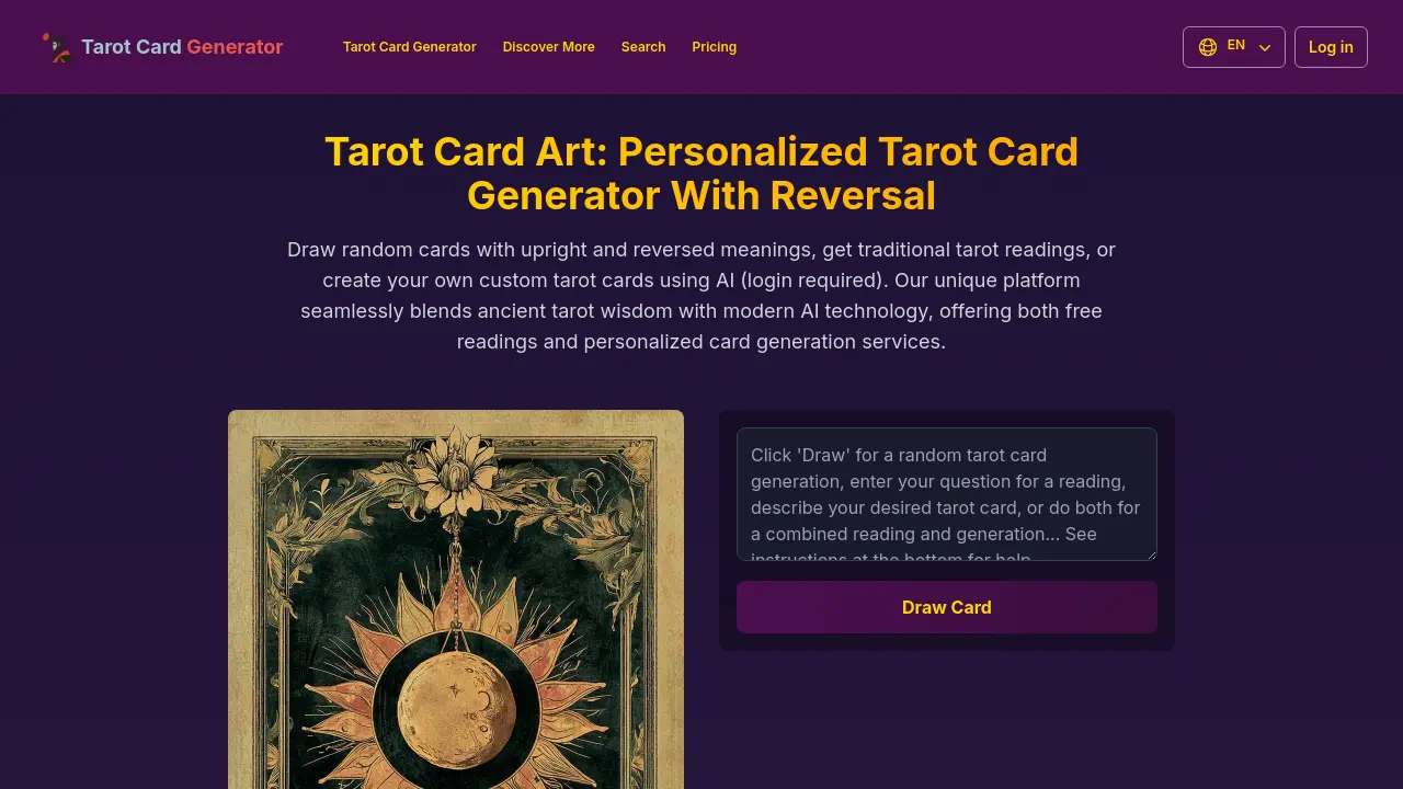 Tarot Card Generator - Personalized Tarot Card Generator With Reversal
