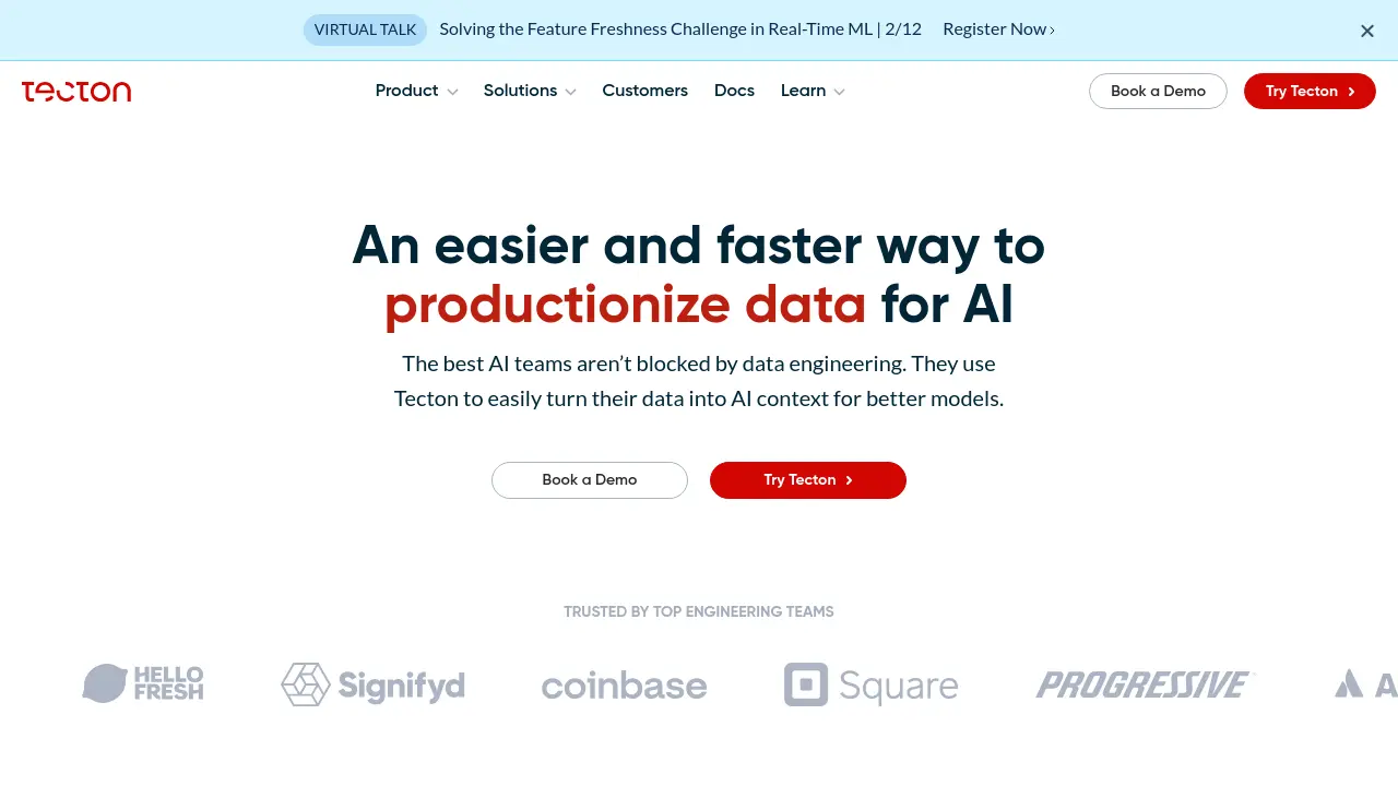 Tecton - An easier and faster way to productionize data for AI