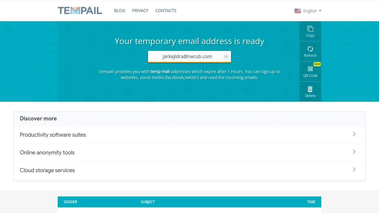 Tempail - Disposable Temporary Email Addresses That Expire in 1 Hour