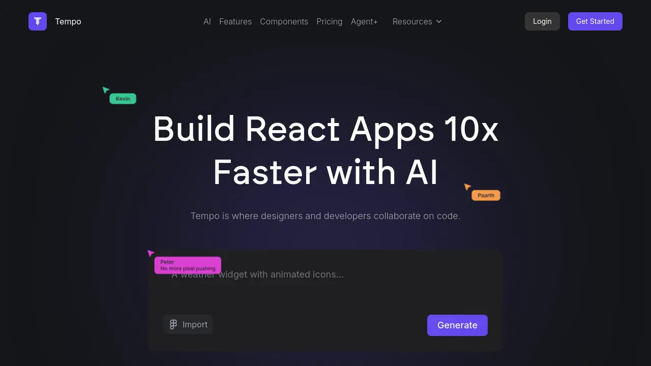 tempo.new - Build React Apps 10x Faster with AI