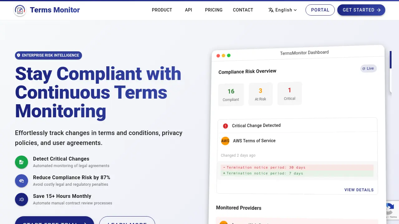Terms Monitor - Continuous AI-Powered Terms & Policy Monitoring for ...