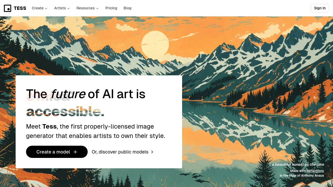 TESS - The first properly-licensed image generator that enables artists ...