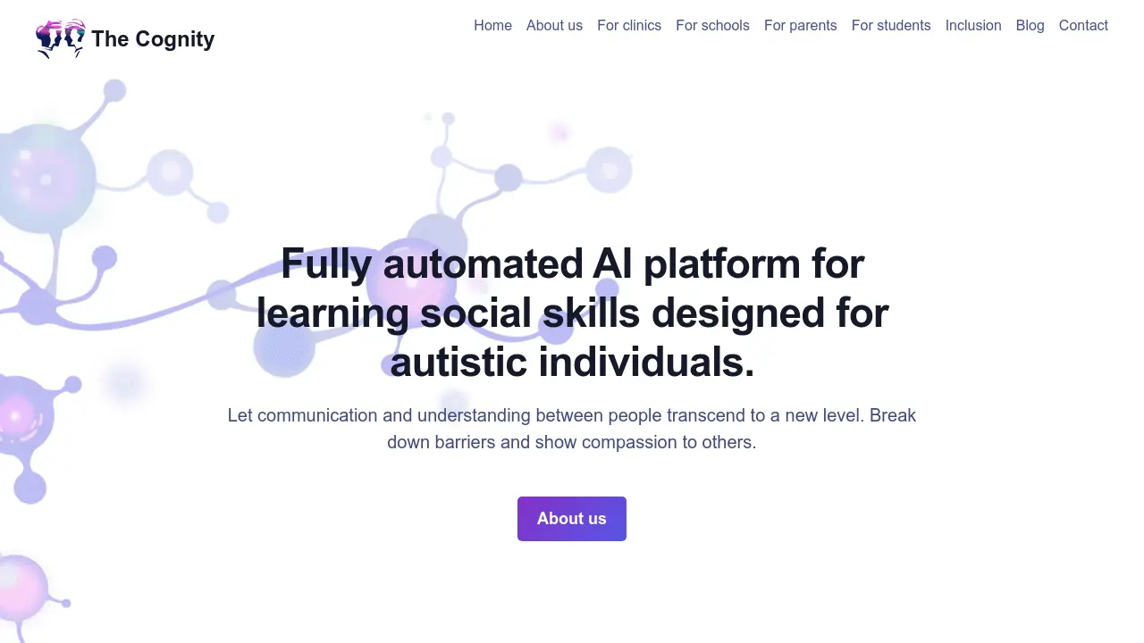 The Cognity - Fully automated AI platform for learning social skills ...