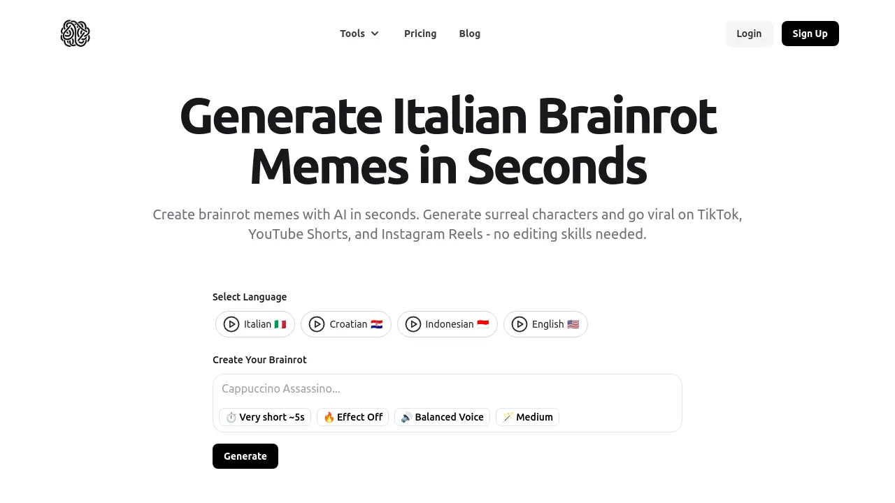 The Italian Brainrot - Generate Italian Brainrot Memes in Seconds