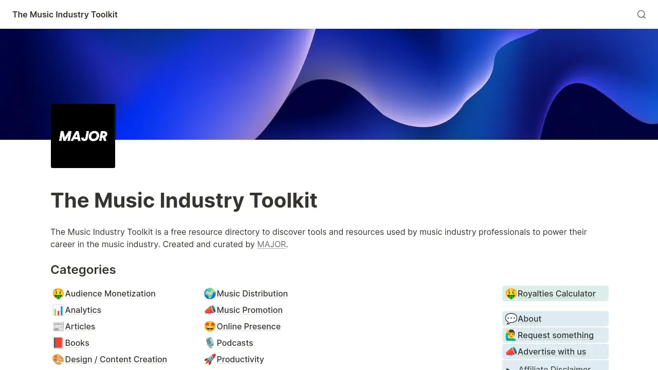 The Music Industry Toolkit - Free resource directory for music industry ...