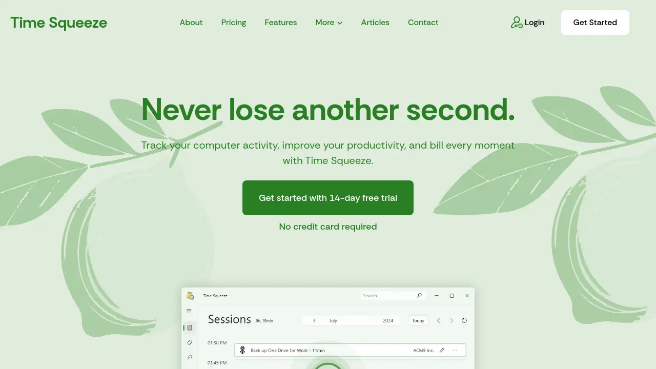 Time Squeeze - Track your computer activity, improve your productivity ...