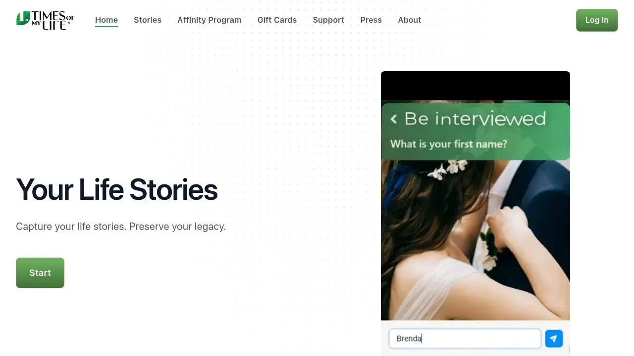 Times of My Life - Capture your life stories. Preserve your legacy.