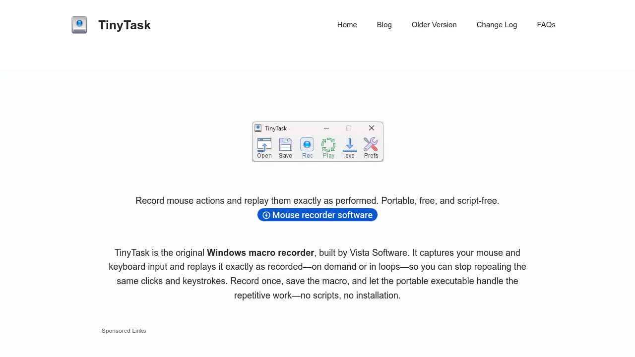 TinyTask - Record mouse actions and replay them exactly as performed ...