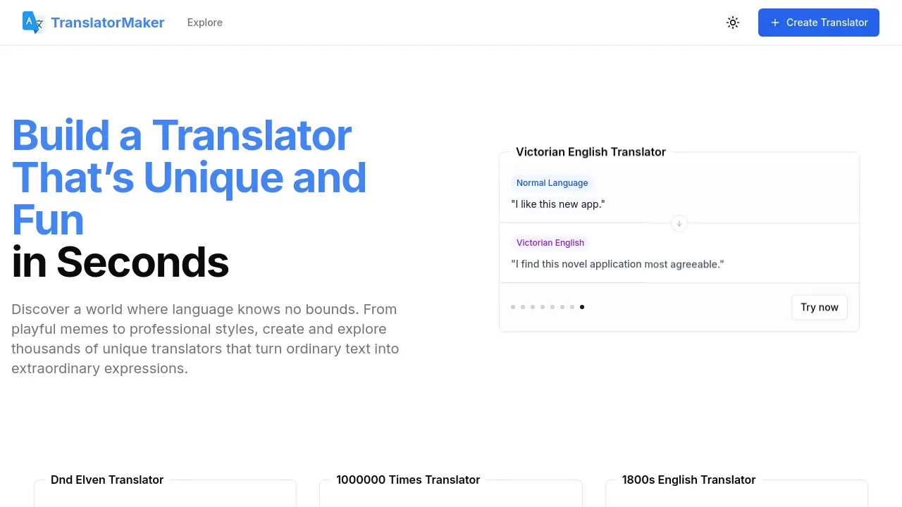 TranslatorMaker - Transform Words into Art with Creative Translations