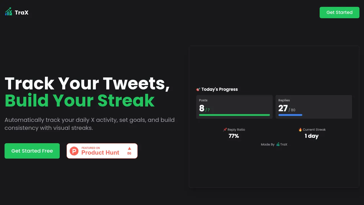 TraX - Effortlessly Track and Build Your X Posting Streaks