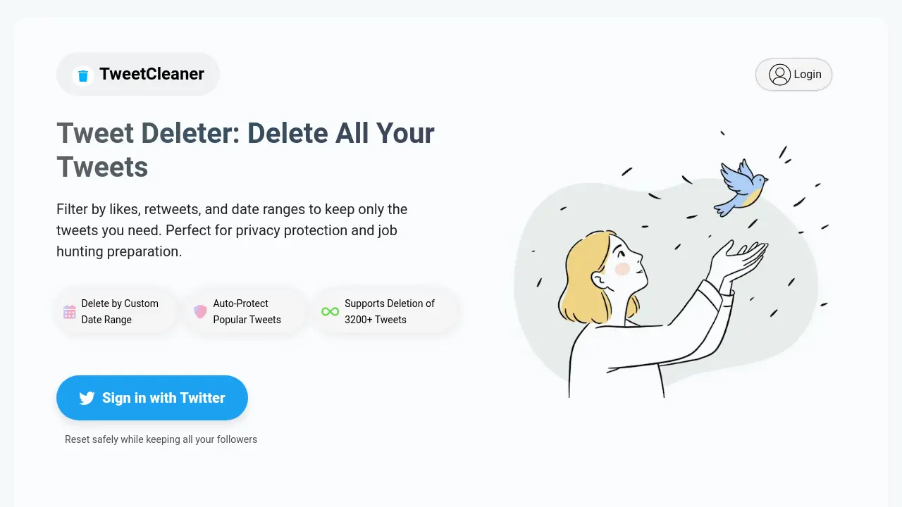 TweetCleaner - Bulk Delete Tweets and X Posts Effortlessly