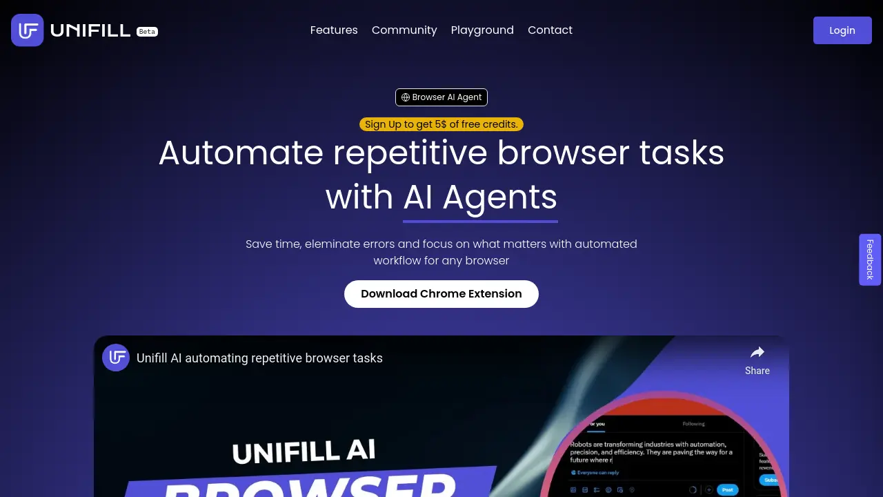 UNIFILL - Automate repetitive browser tasks with AI Agents