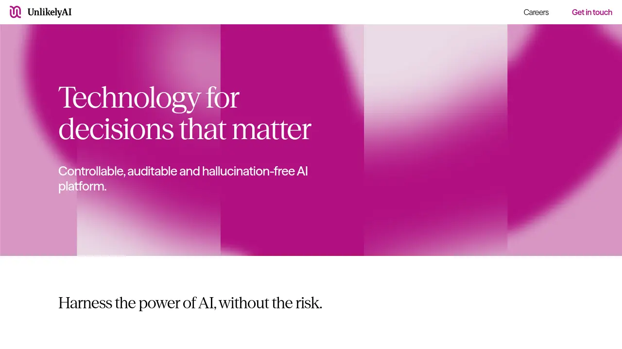 Unlikely AI - Controllable, auditable, and hallucination-free AI platform.