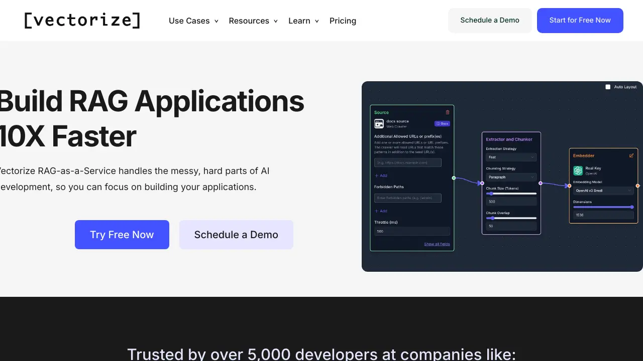 Vectorize - Build RAG Applications 10X Faster