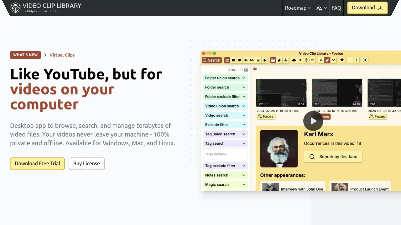 Video Clip Library - Offline AI-Powered Video Management for Massive ...