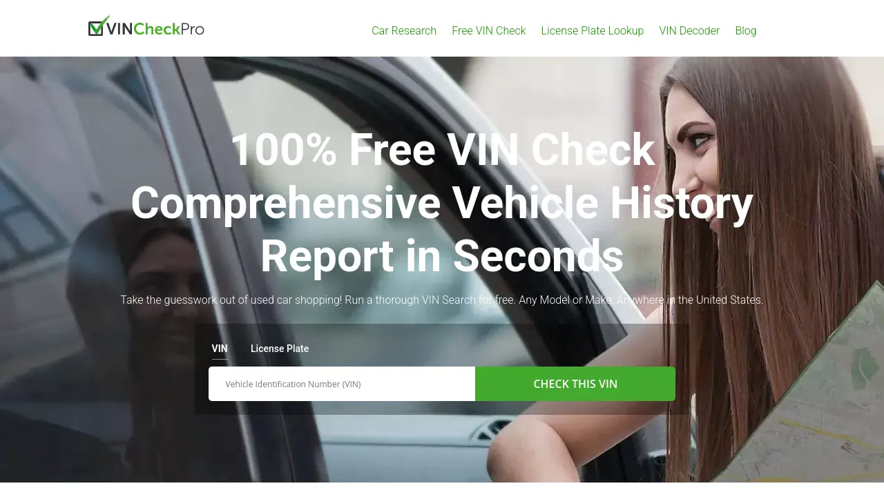 VinCheckPro - Free VIN Check for Comprehensive Vehicle History Reports