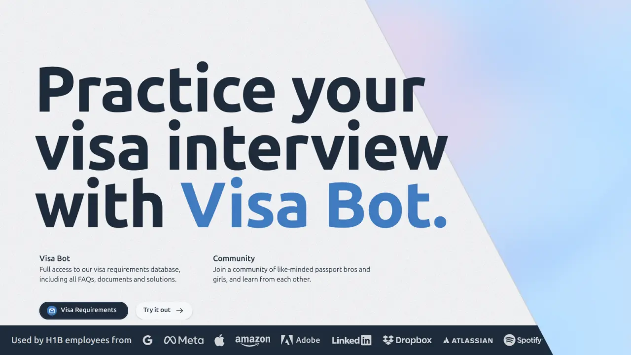 Visa Bot - Practice your visa interview with AI.