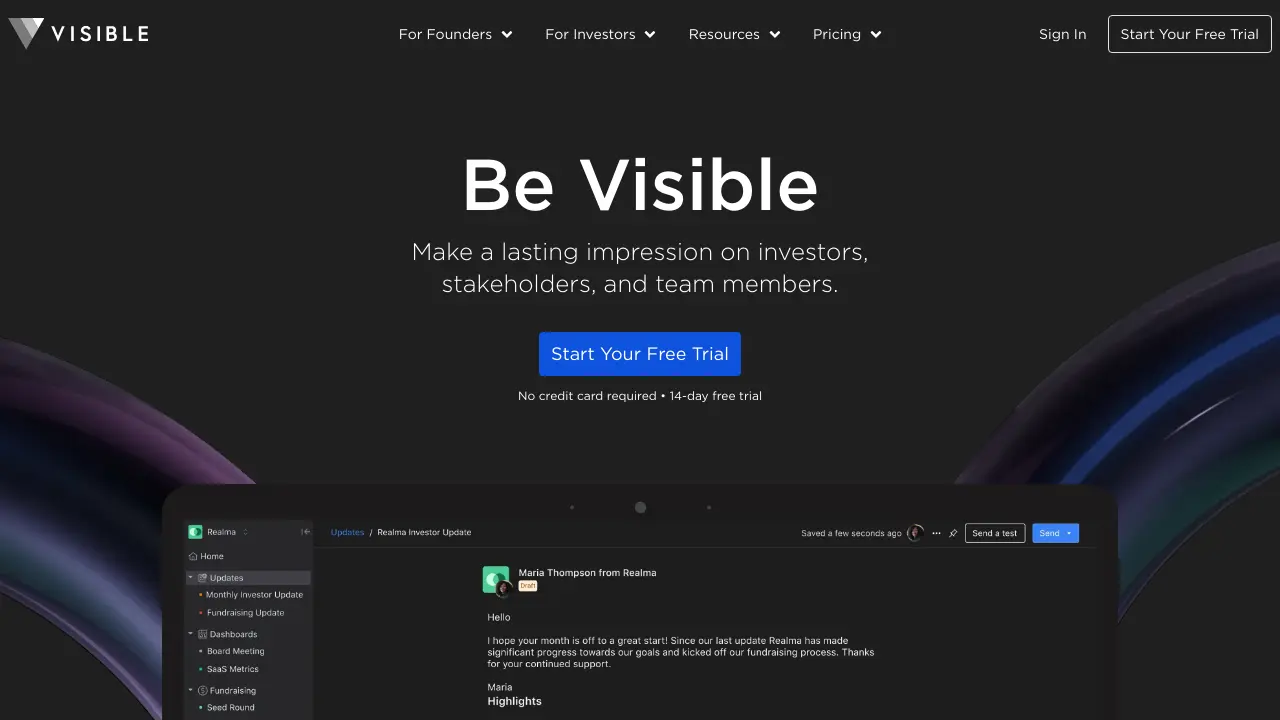Visible - Make a lasting impression on investors, stakeholders, and ...
