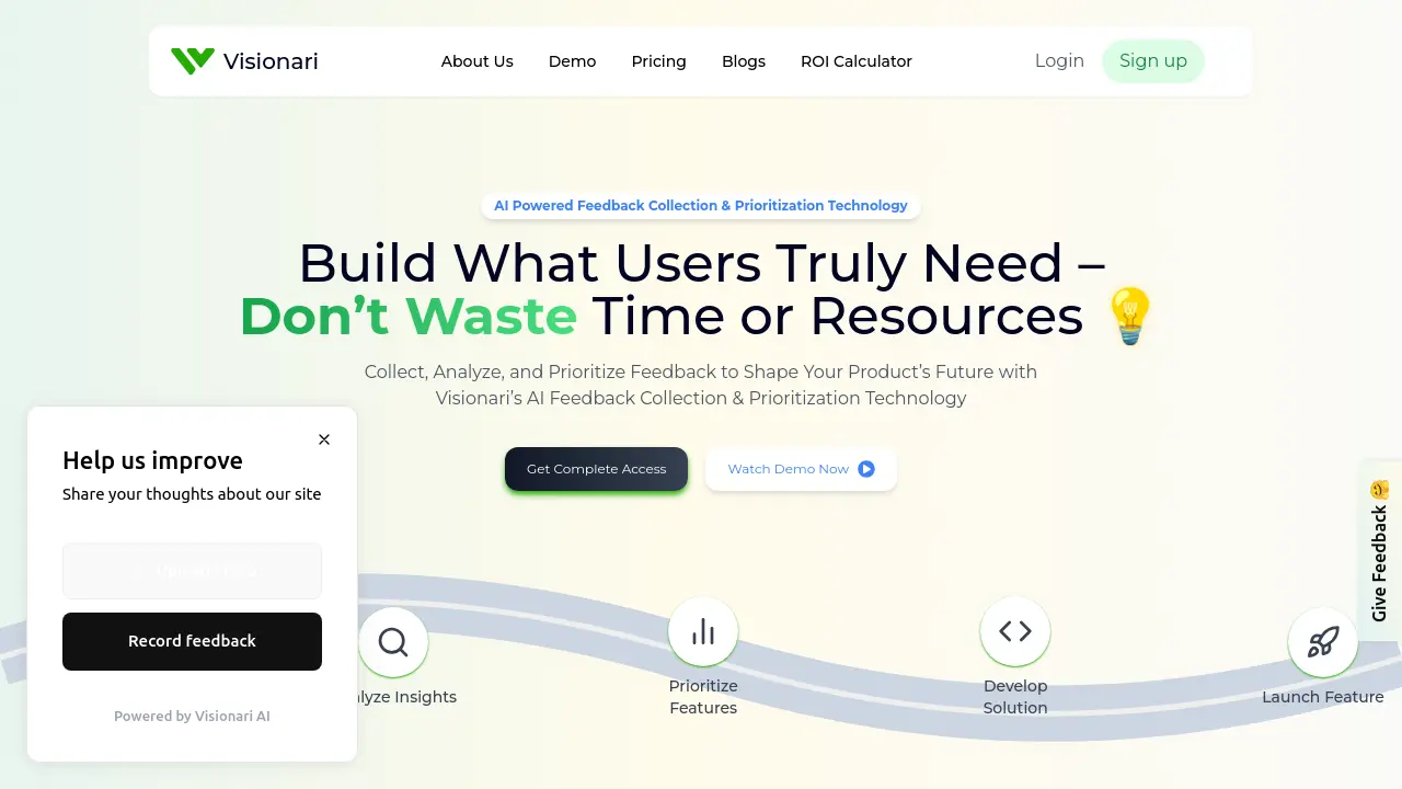 Visionari - AI Powered Feedback Collection & Prioritization Technology