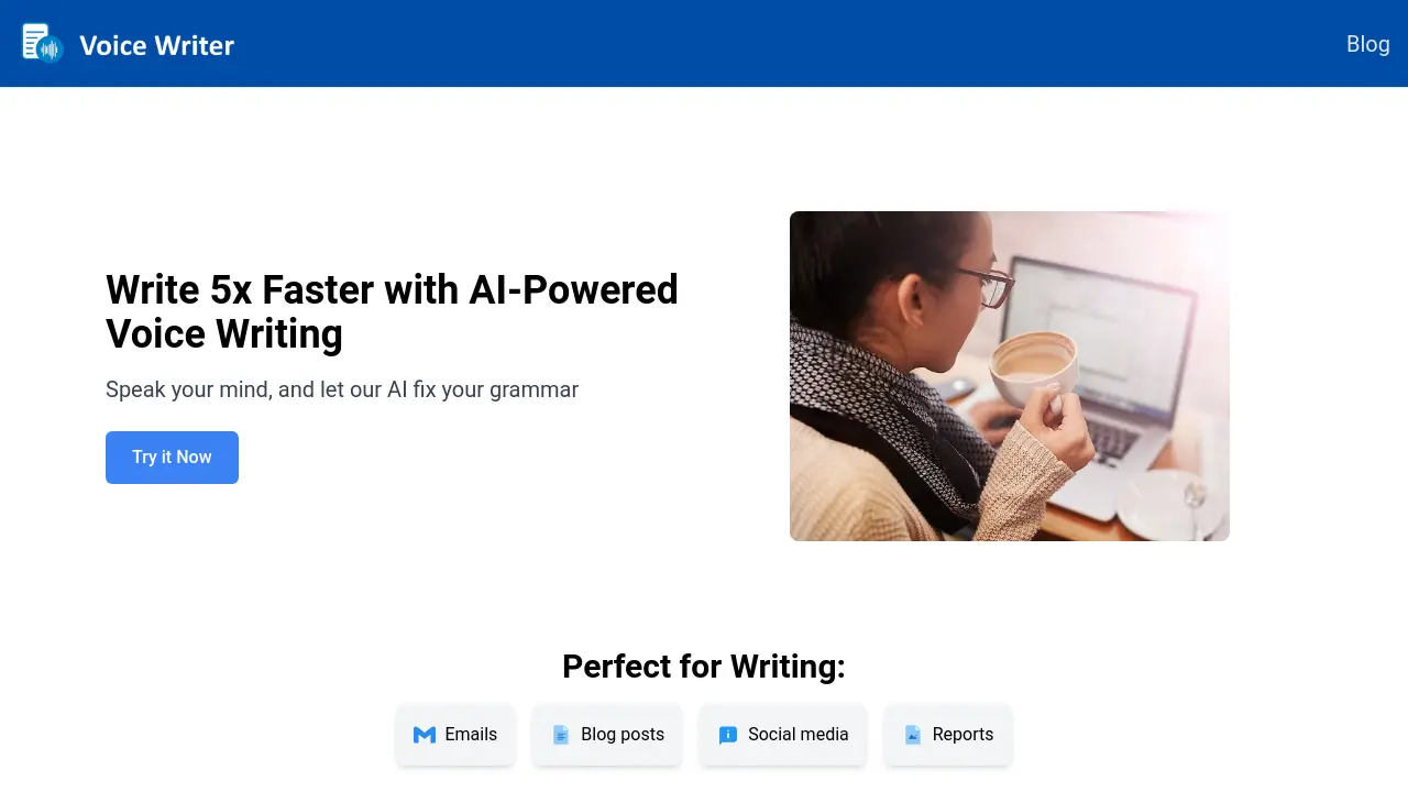 Voice Writer - Write 5x Faster with AI-Powered Voice Writing