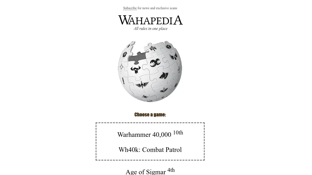 Wahapedia - Comprehensive database for Warhammer gaming rules and resources