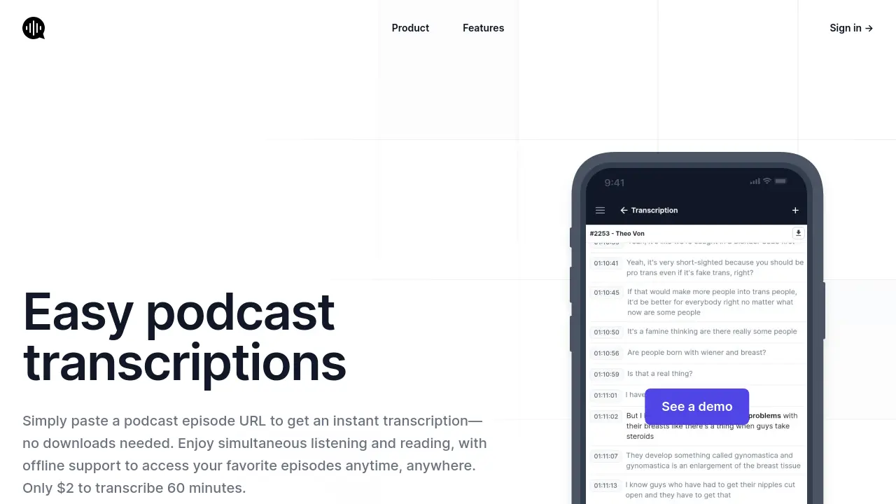 WaveCaption - Instant Podcast Transcriptions from Any Episode URL