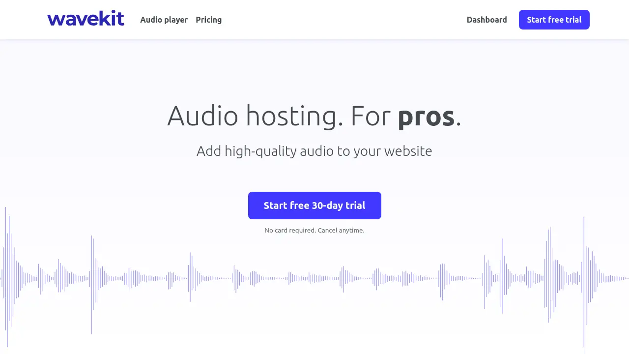 Wavekit - Professional Audio Hosting and Player for Websites